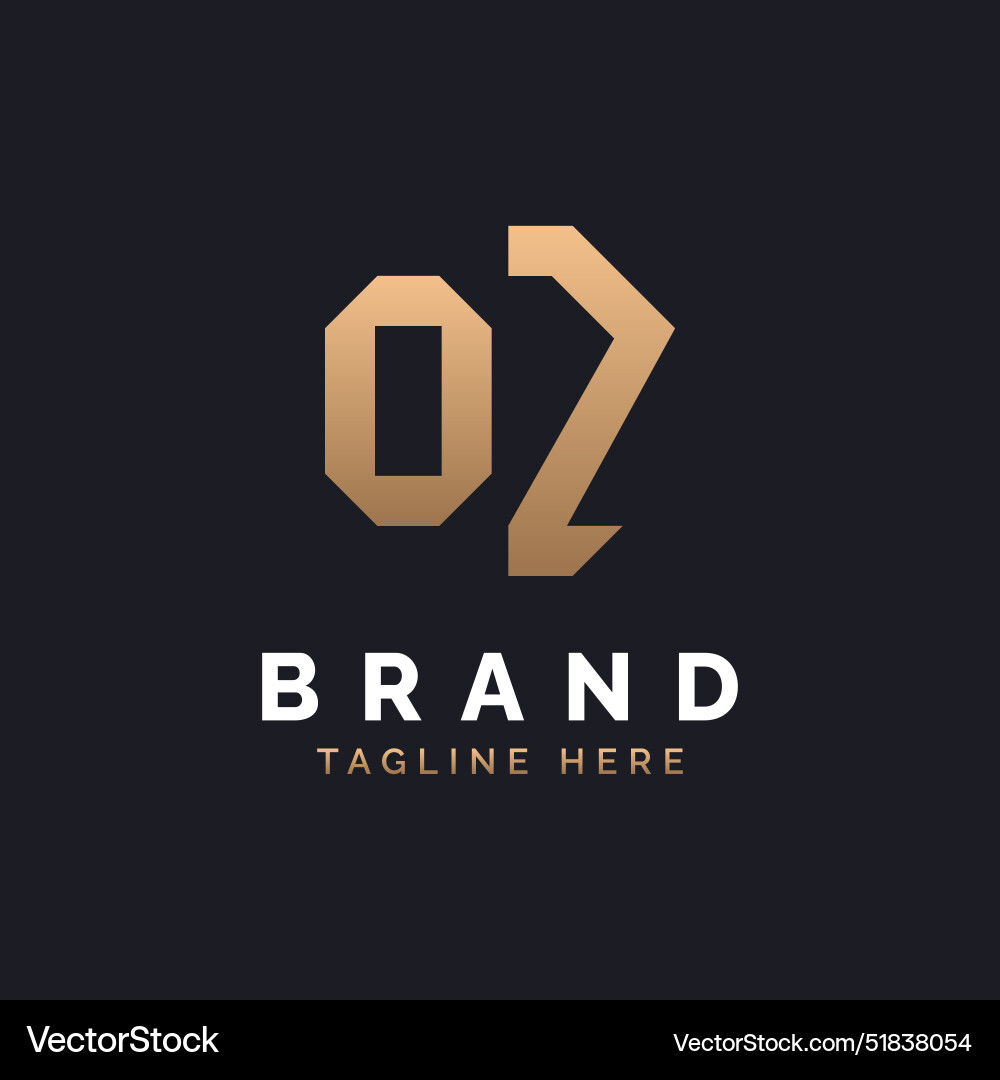 Oz logo design modern minimal elegant and luxury Vector Image