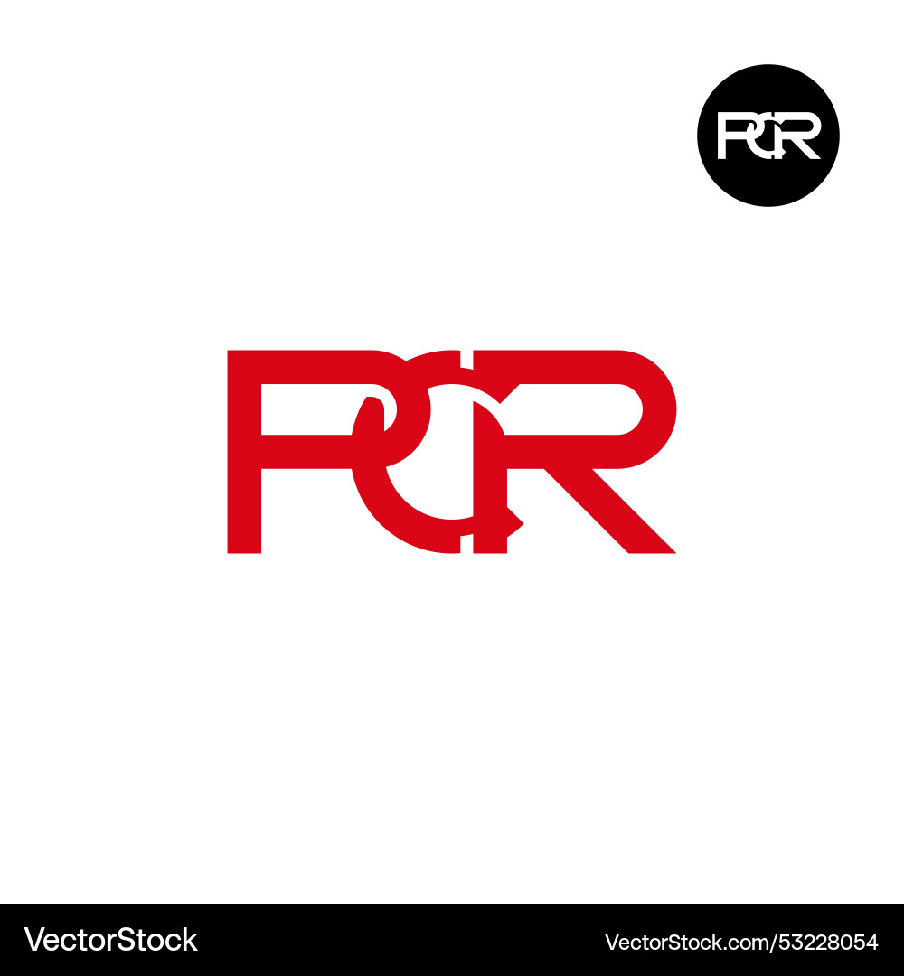 Pcr logo letter monogram design Royalty Free Vector Image
