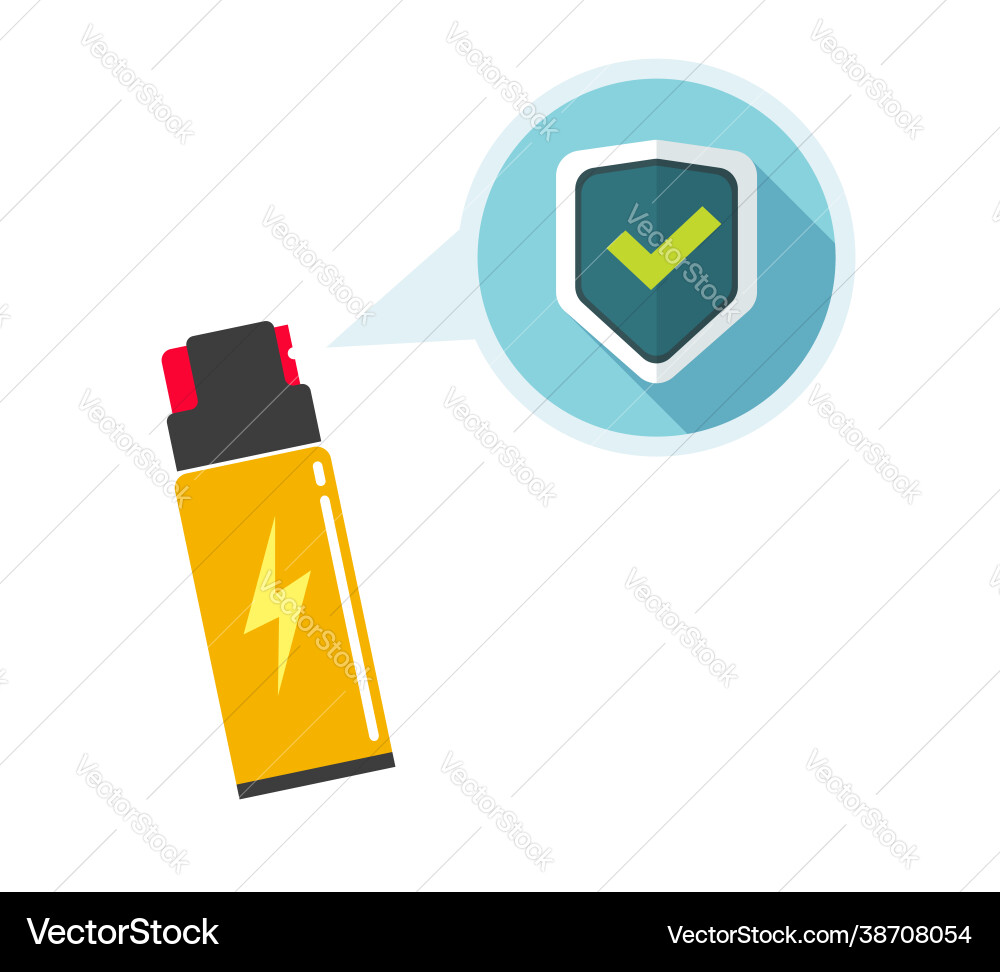 Self defense pepper spray bottle flat cartoon Vector Image