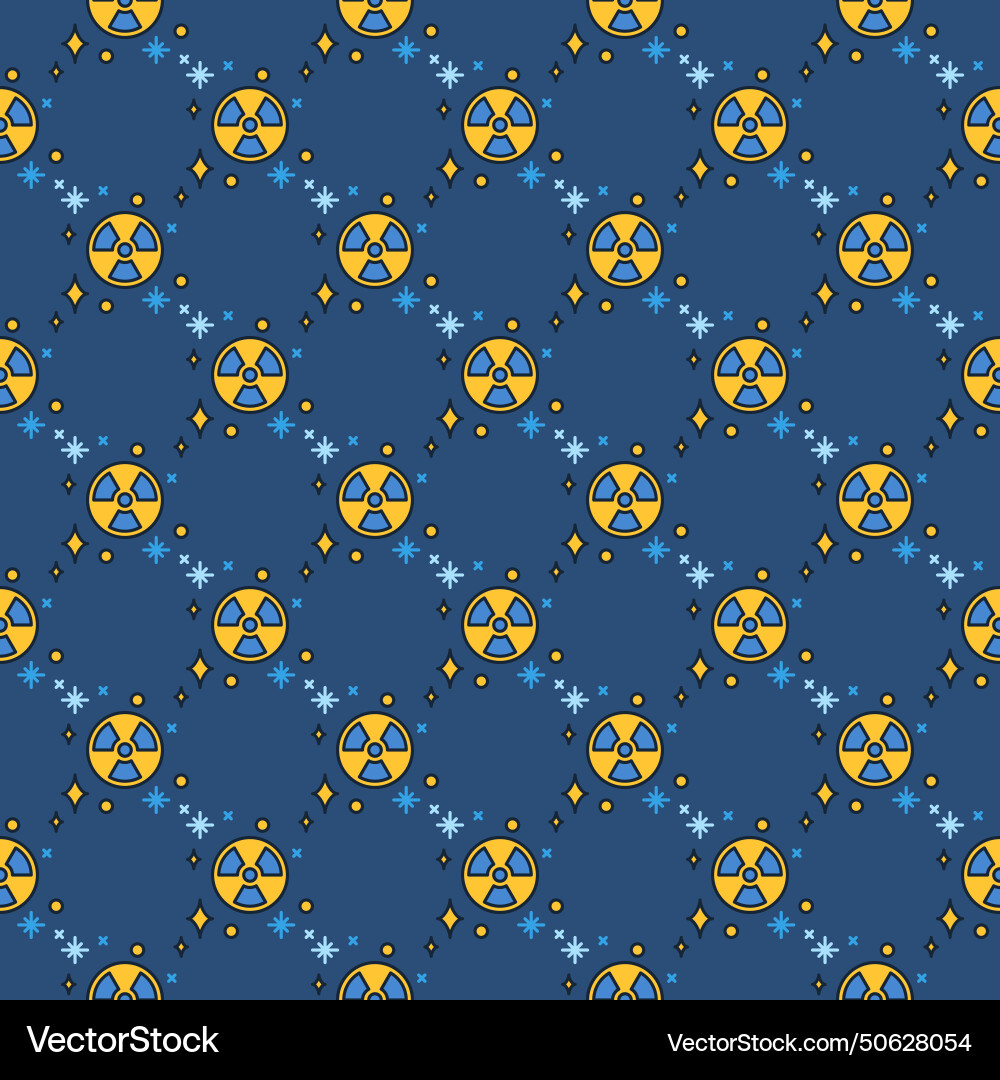 Space-based nukes radiation colored seamless Vector Image