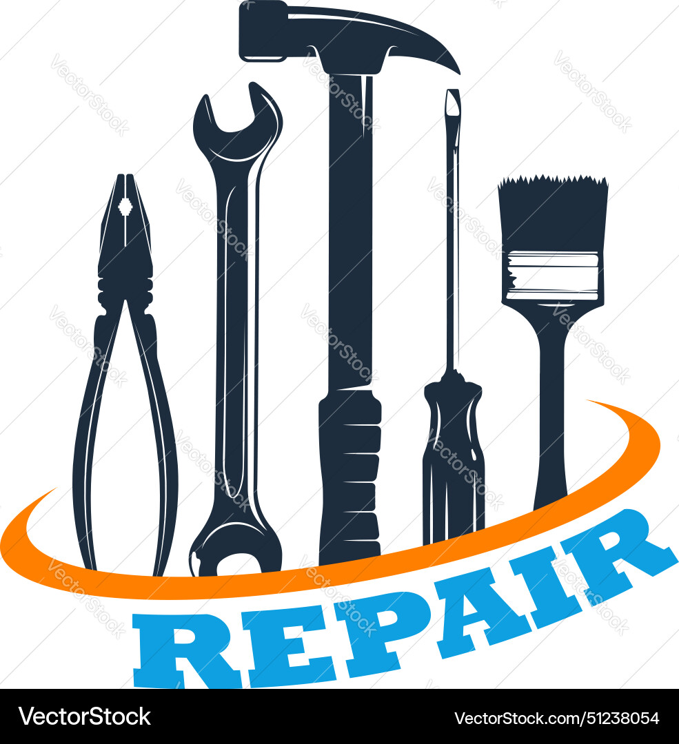 Symbol for repair and construction Royalty Free Vector Image
