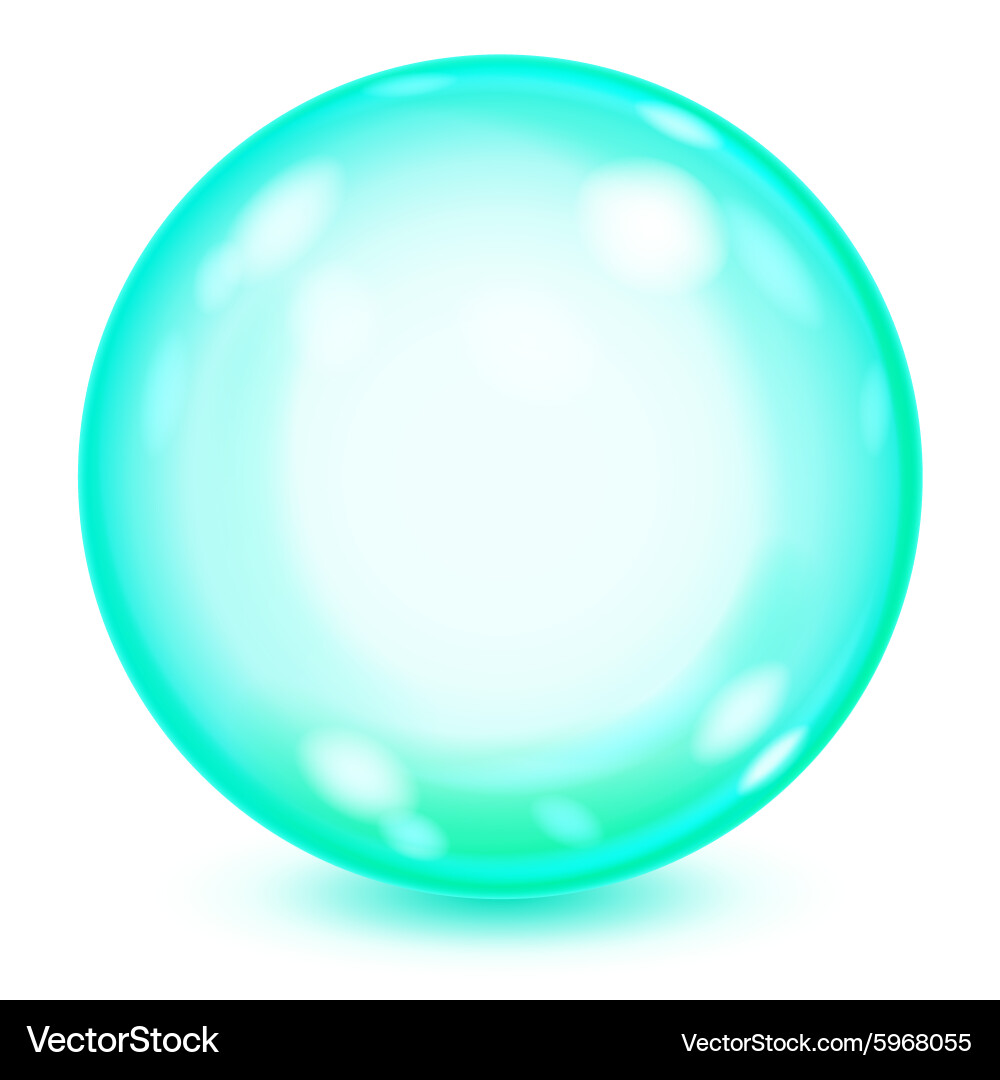 Big turquoise opaque glass sphere Royalty Free Vector Image