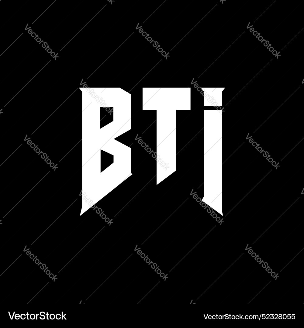 Bti letter logo design for technology company Vector Image