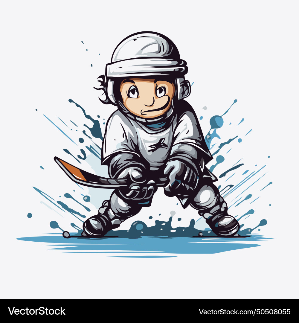 Cartoon ice hockey player Royalty Free Vector Image