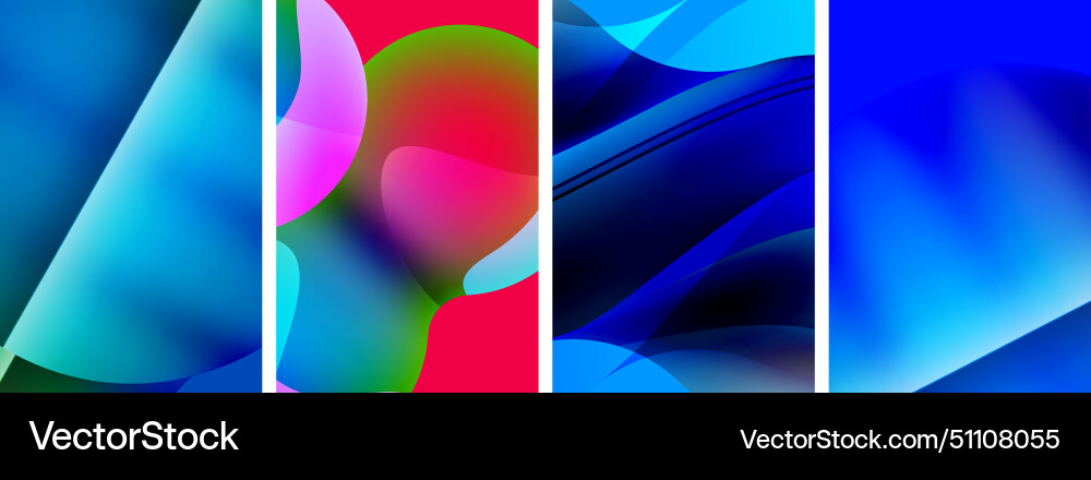 Colorful collage with a blue background patterns Vector Image