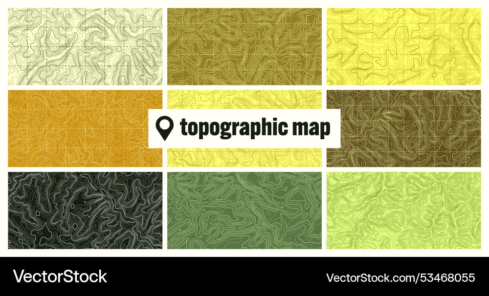 Colorful topographic map with contour lines Vector Image