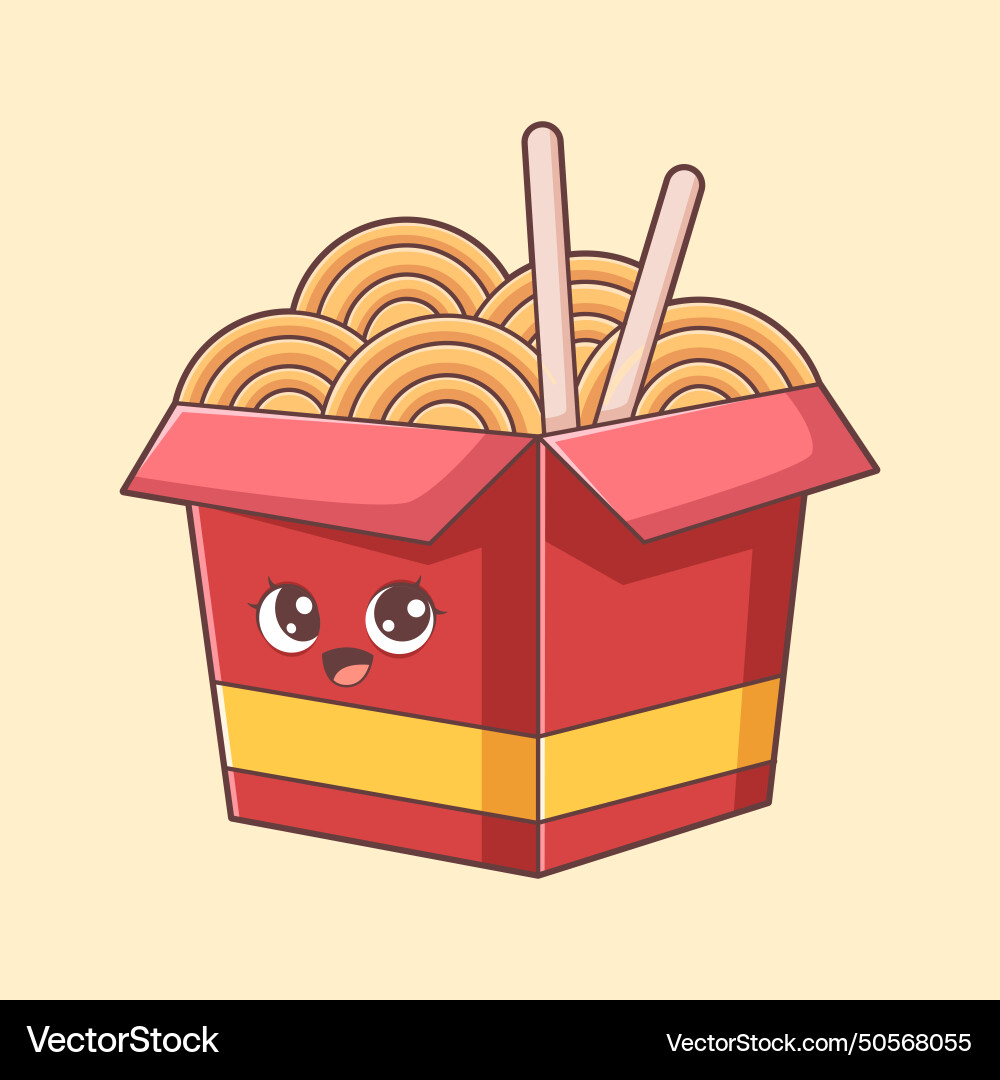 Cute noodle character design Royalty Free Vector Image