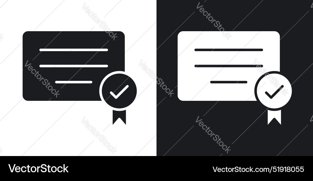Diploma icon set in solid black and white color Vector Image
