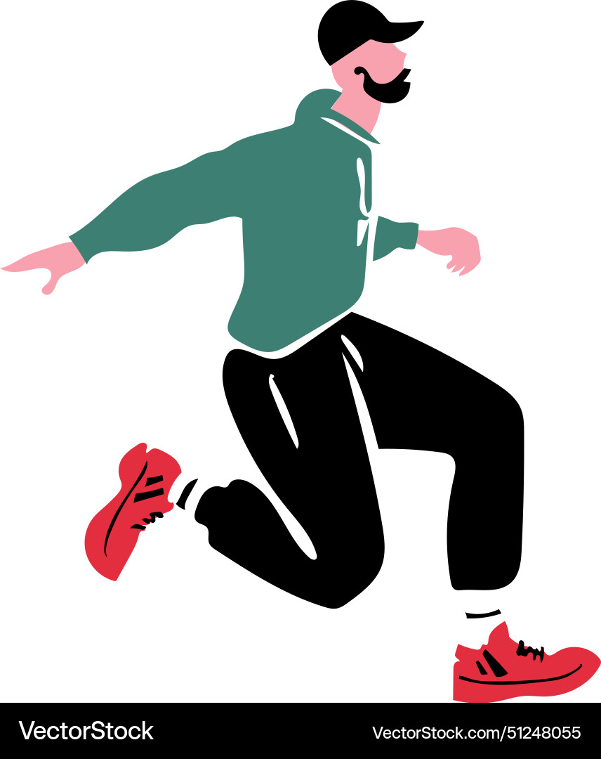 Dynamic runner in motion Royalty Free Vector Image