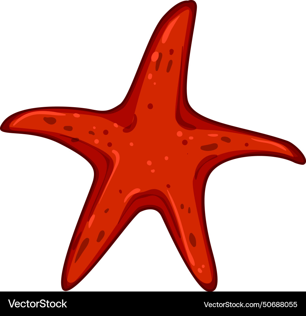 Evening sea star cartoon Royalty Free Vector Image