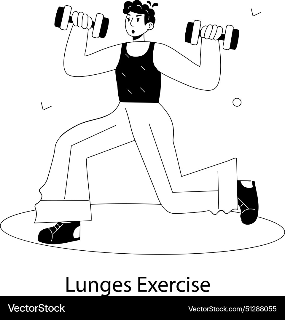 Lunges exercise Royalty Free Vector Image - VectorStock