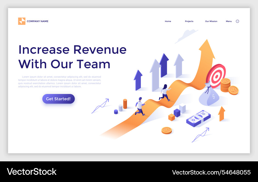 Modern isometric business template Royalty Free Vector Image