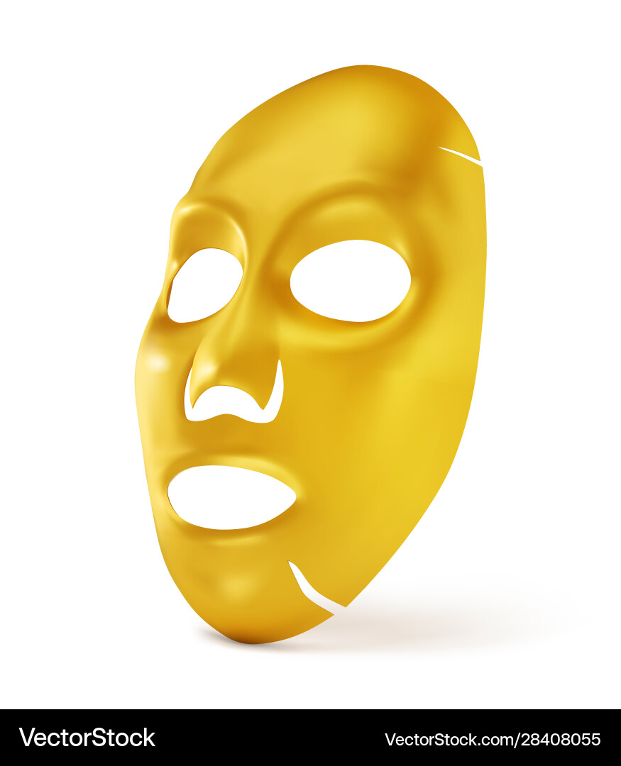 Realistic golden facial mask Royalty Free Vector Image