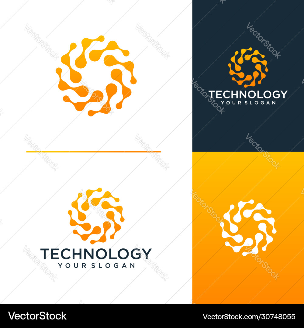 Technology logo design template Royalty Free Vector Image