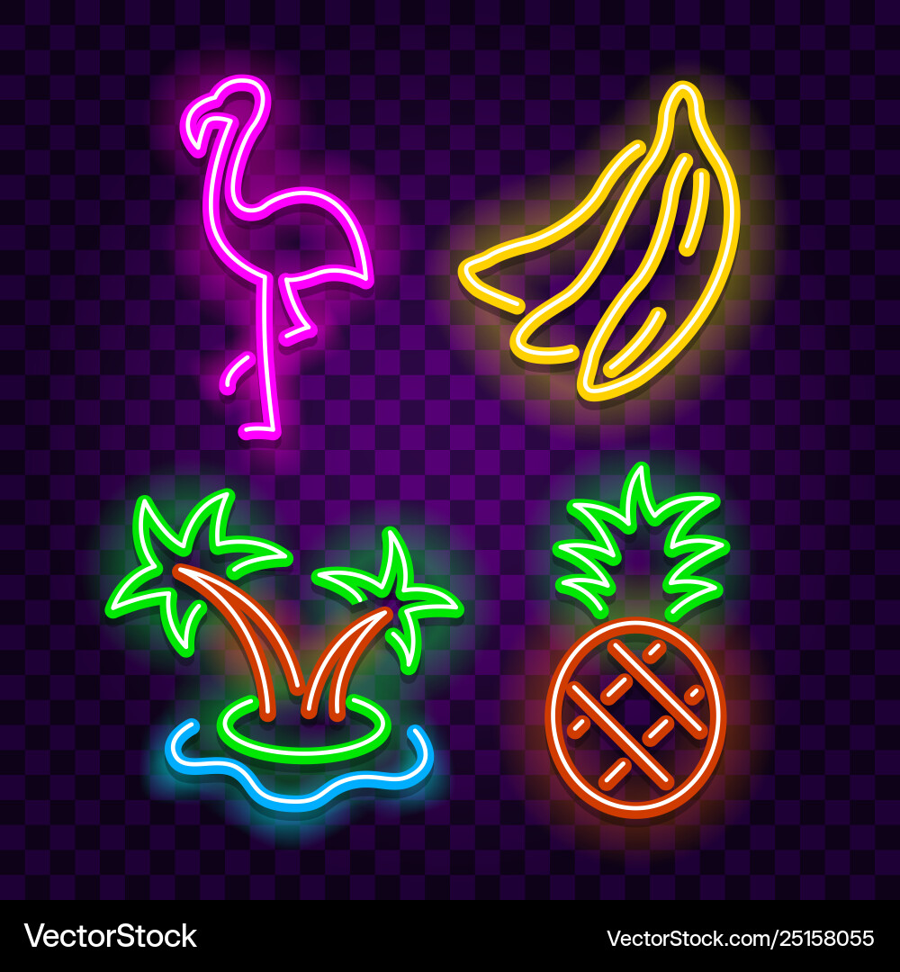 Tropical Neon Signs Royalty Free Vector Image - VectorStock