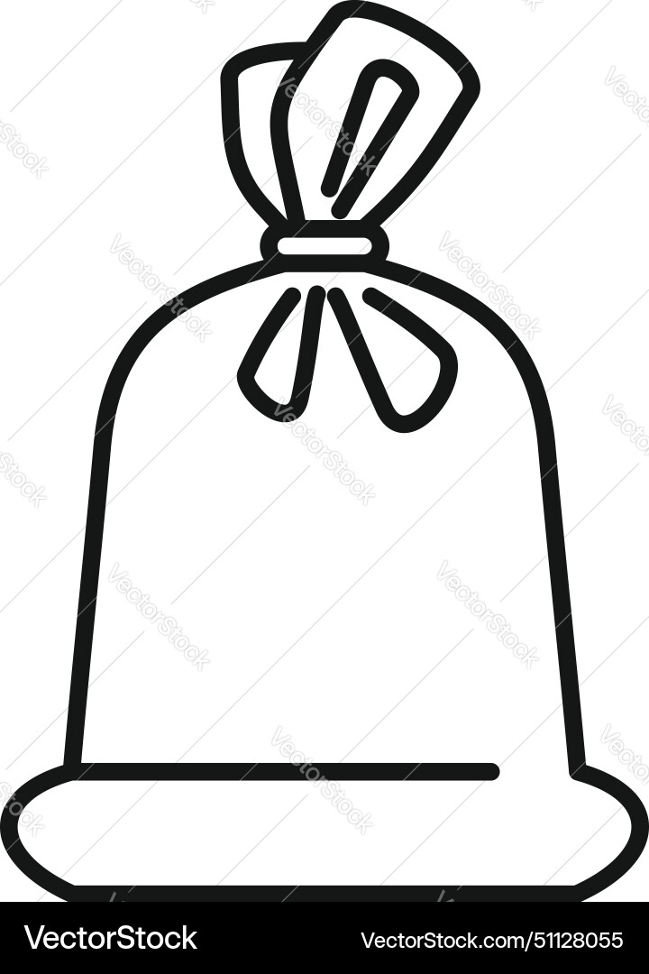 Waste litter bag icon outline organic Royalty Free Vector