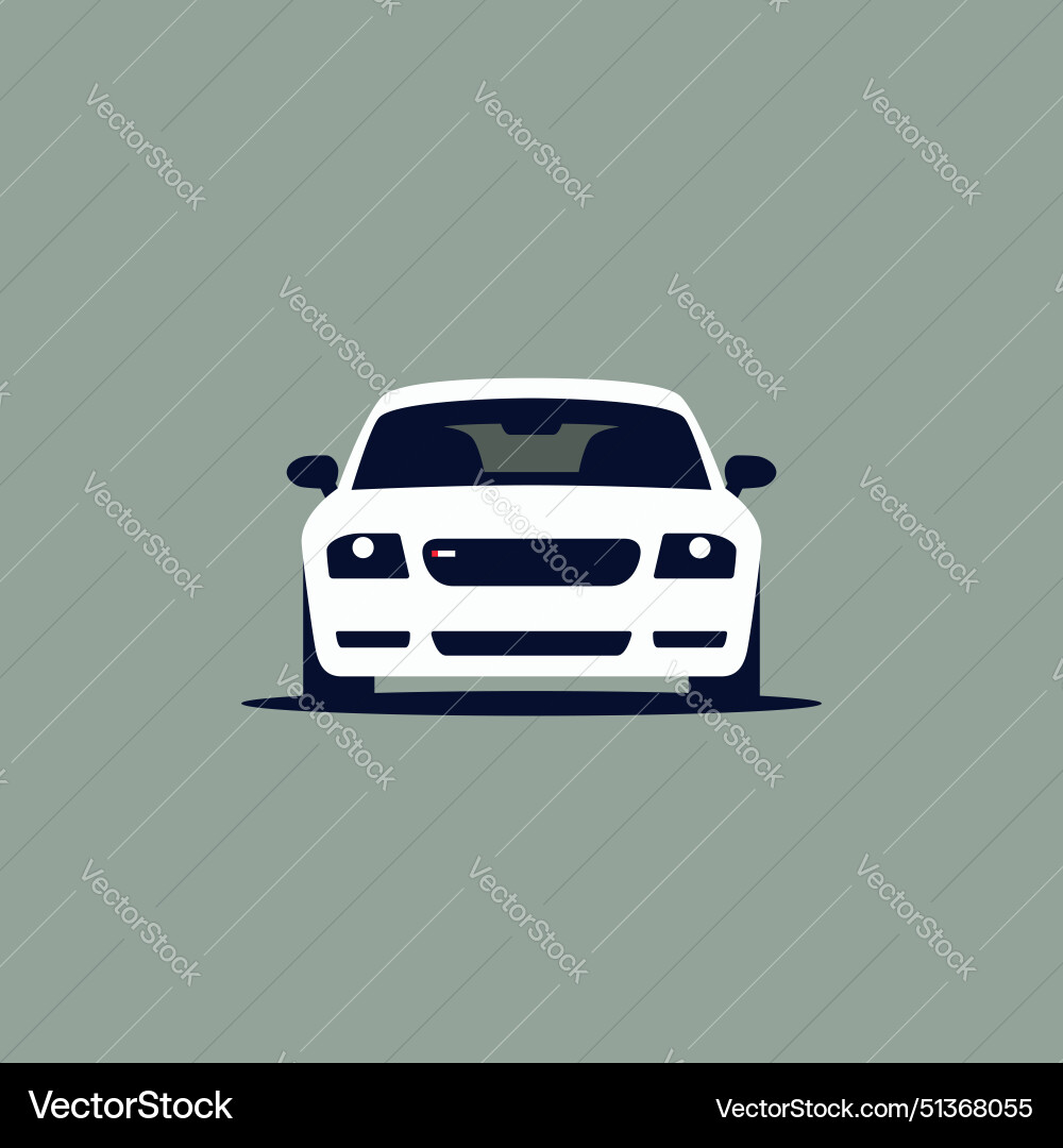 White sport car icon front view Royalty Free Vector Image