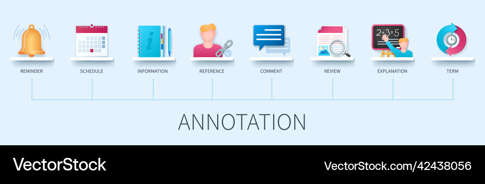 Annotation web infographics in 3d style Royalty Free Vector