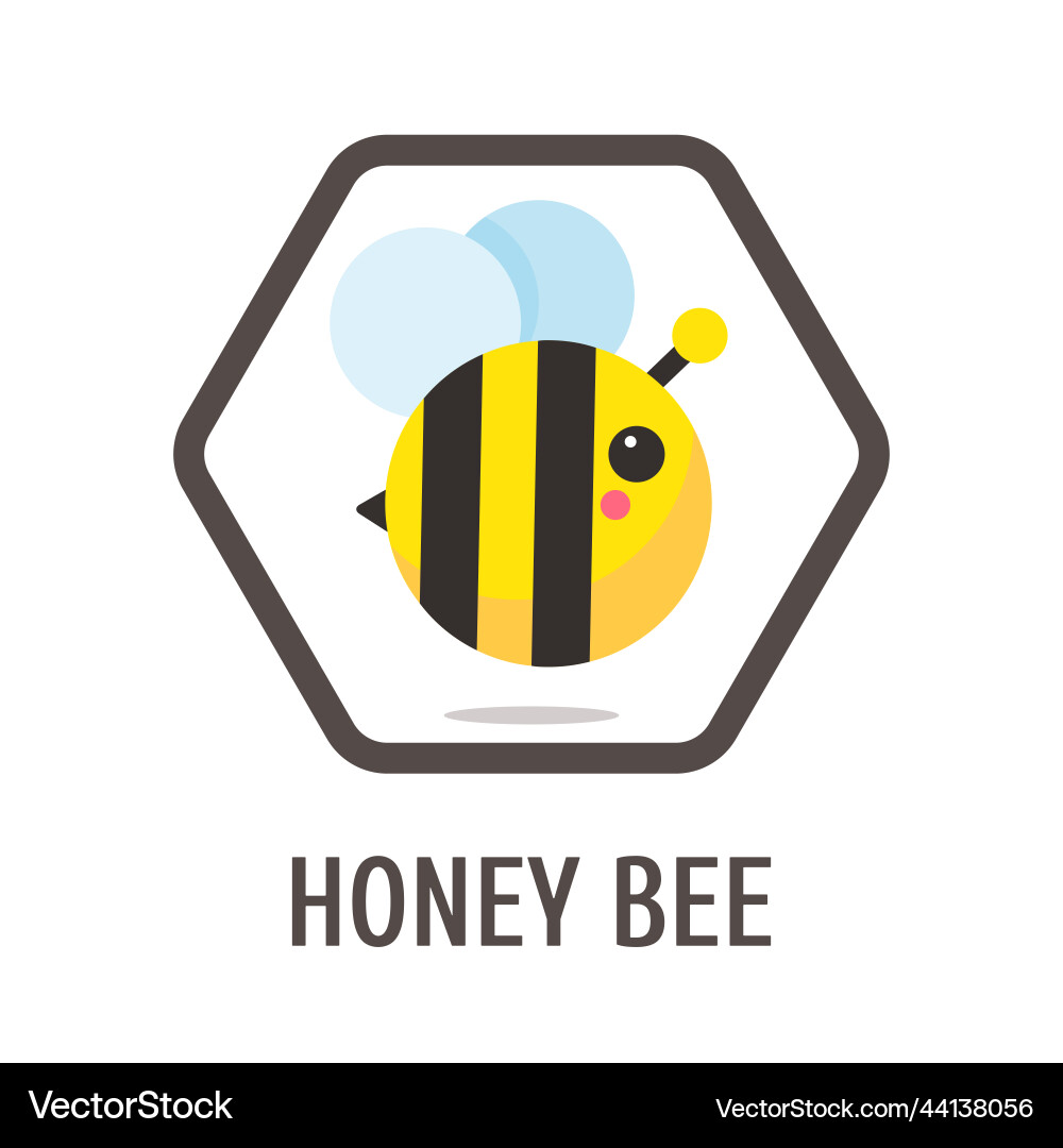 Cartoon bee simple black yellow design Royalty Free Vector