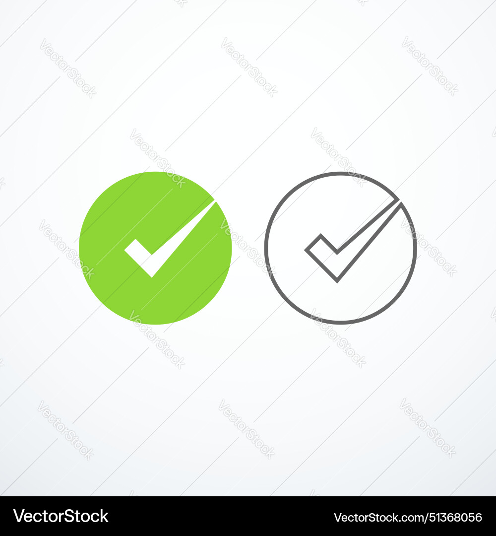 Check mark icon set Royalty Free Vector Image - VectorStock