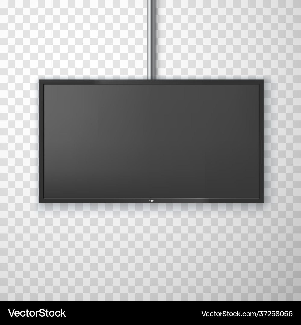 Hanging screen realistic mockup widescreen empty Vector Image