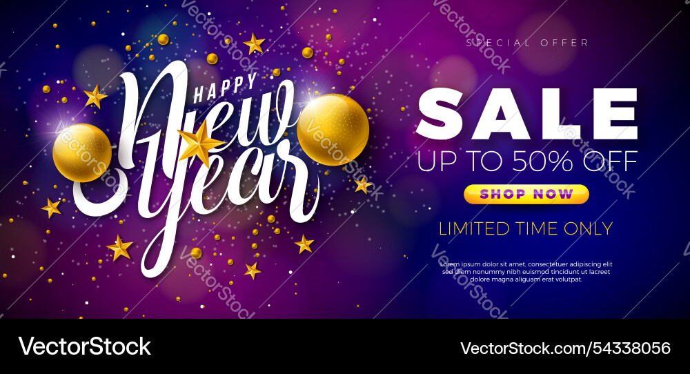 Happy new year sale 2025 design with typography Vector Image