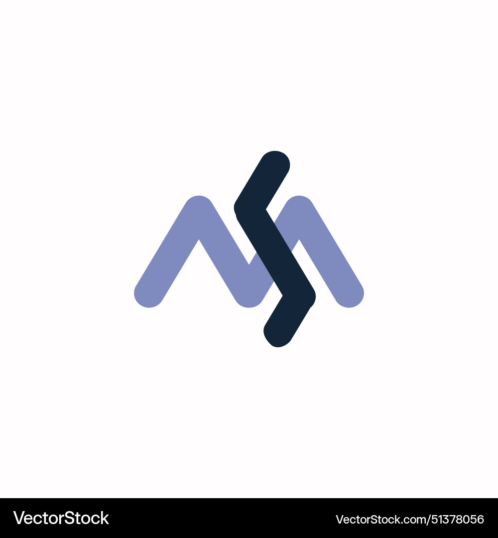 Letter ms logo design template Royalty Free Vector Image