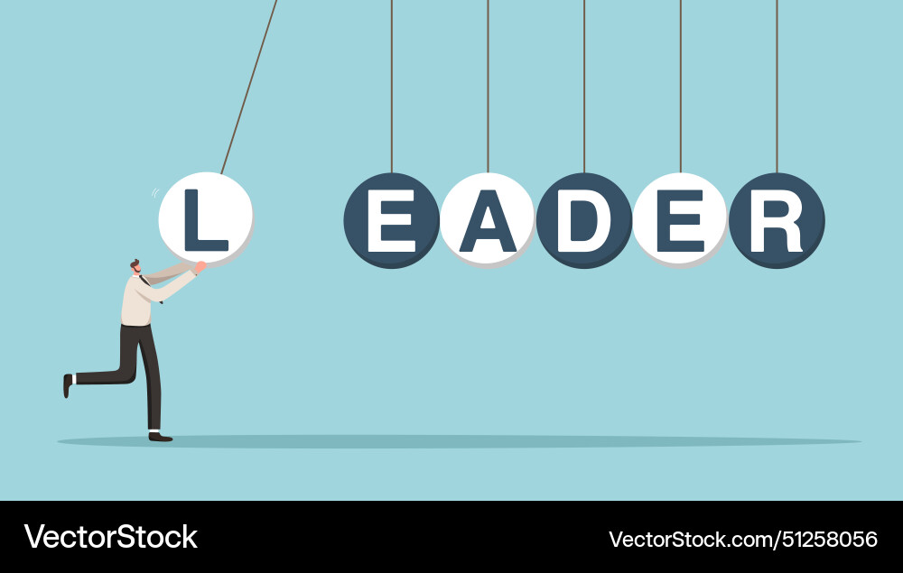 Man launches leader balls Royalty Free Vector Image