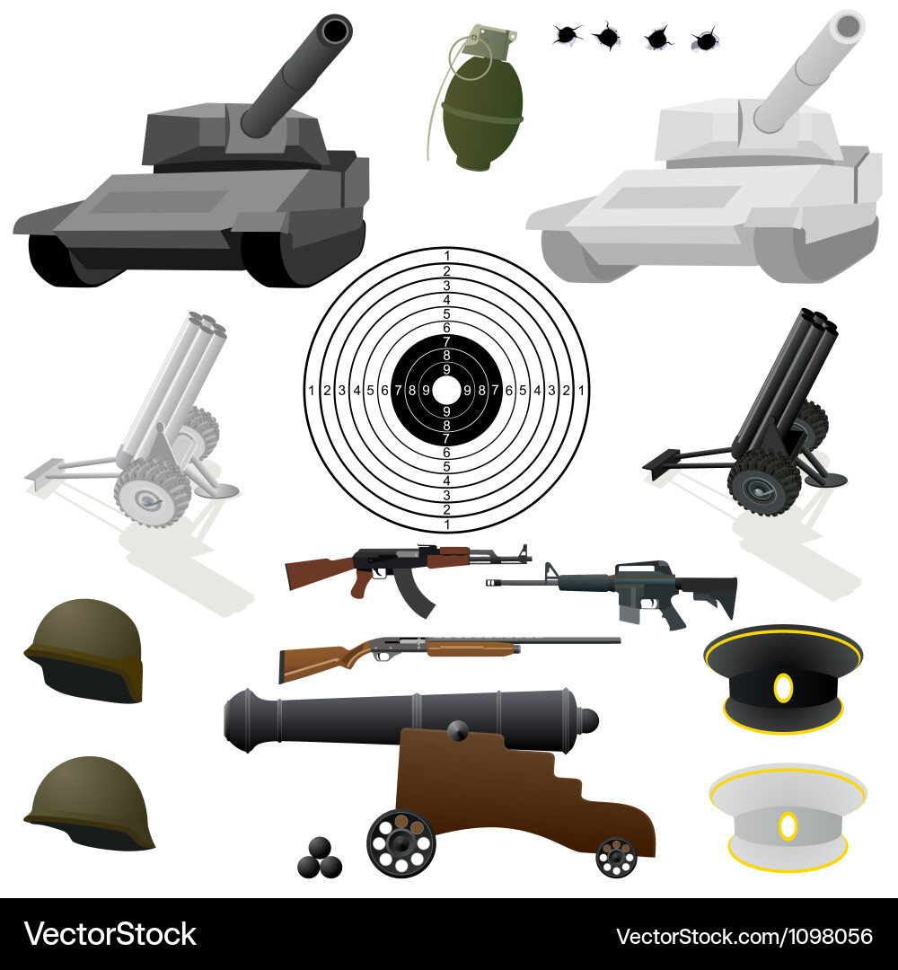 Military set Royalty Free Vector Image - VectorStock