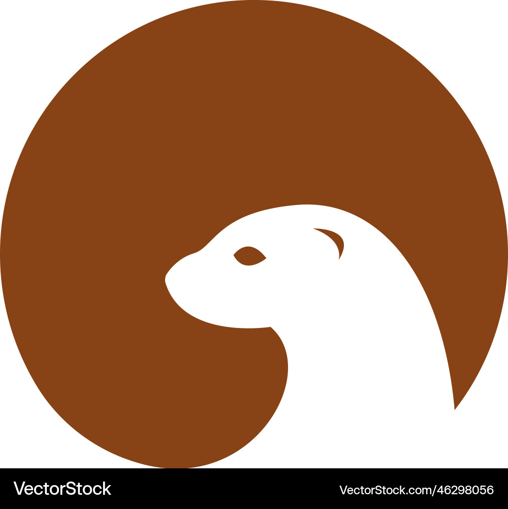Otter icon logo design Royalty Free Vector Image