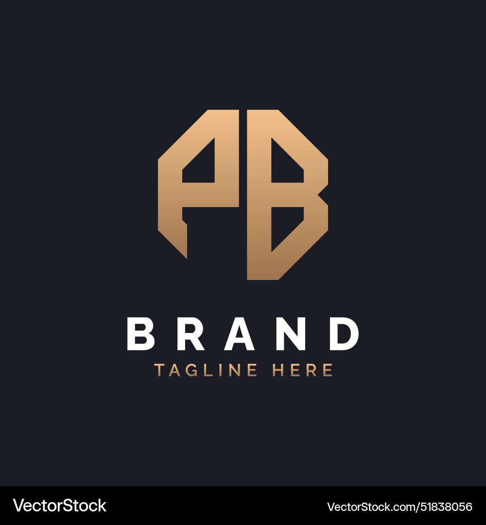 Pb logo design modern minimal elegant and luxury Vector Image