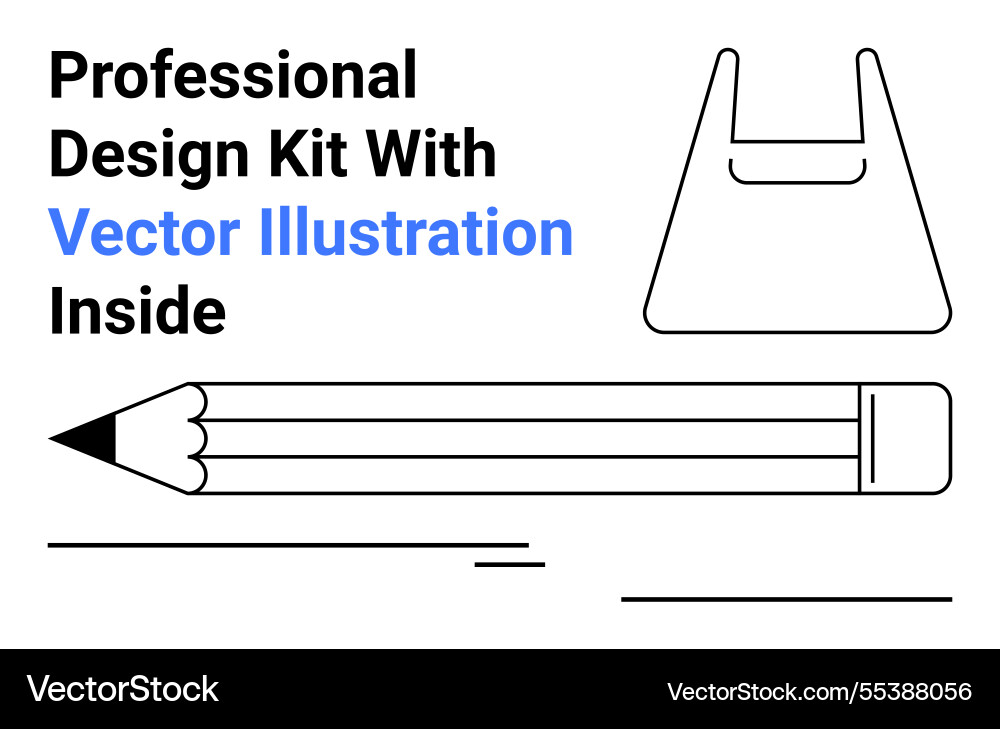 Professional design kit featuring pencil stylized Vector Image