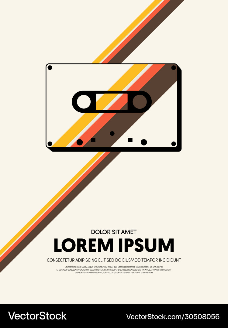 Retro Music Poster Background Royalty Free Vector Image