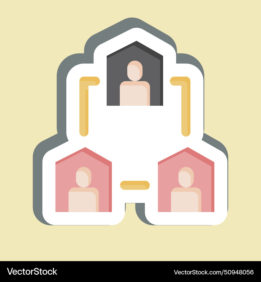 Sticker team collaboration related to remote Vector Image