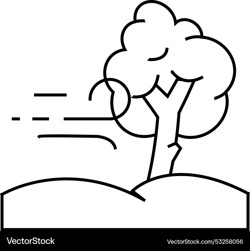 Windy weather line icon Royalty Free Vector Image