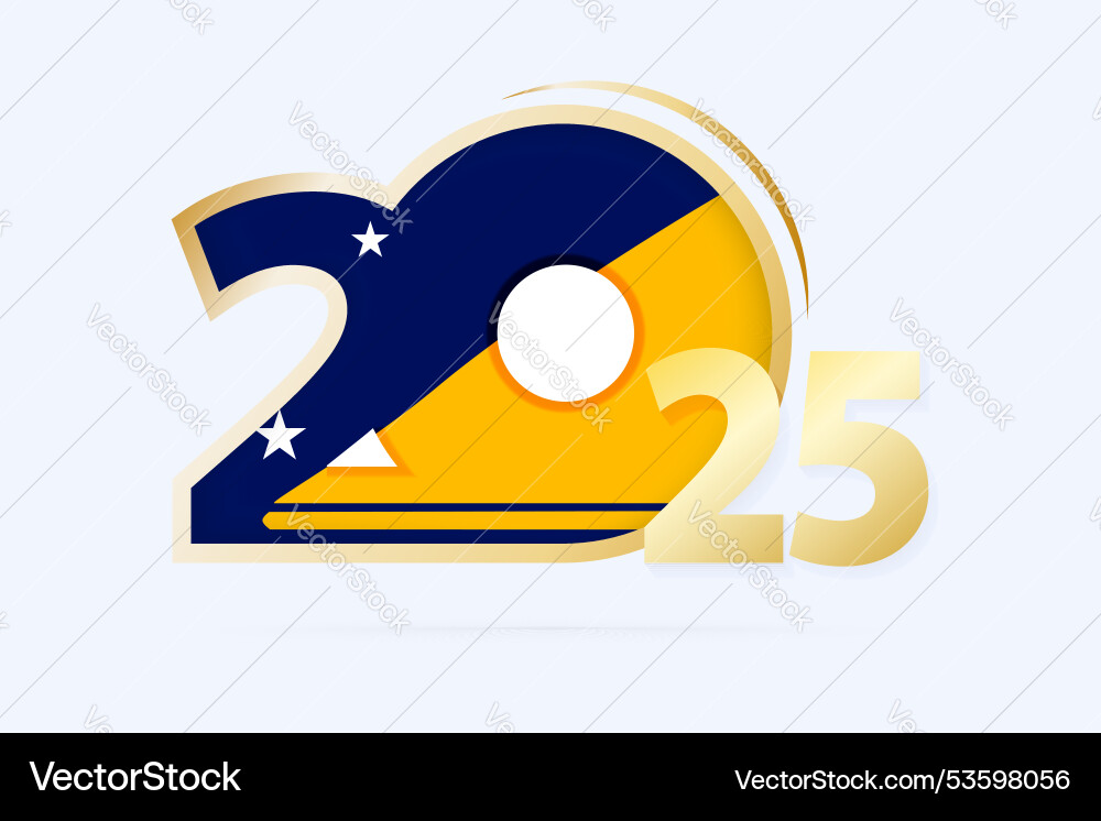 Year 2025 with tokelau flag pattern Royalty Free Vector