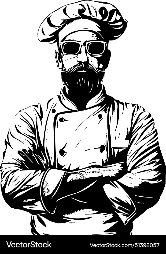 Chef wearing sunglasses Royalty Free Vector Image