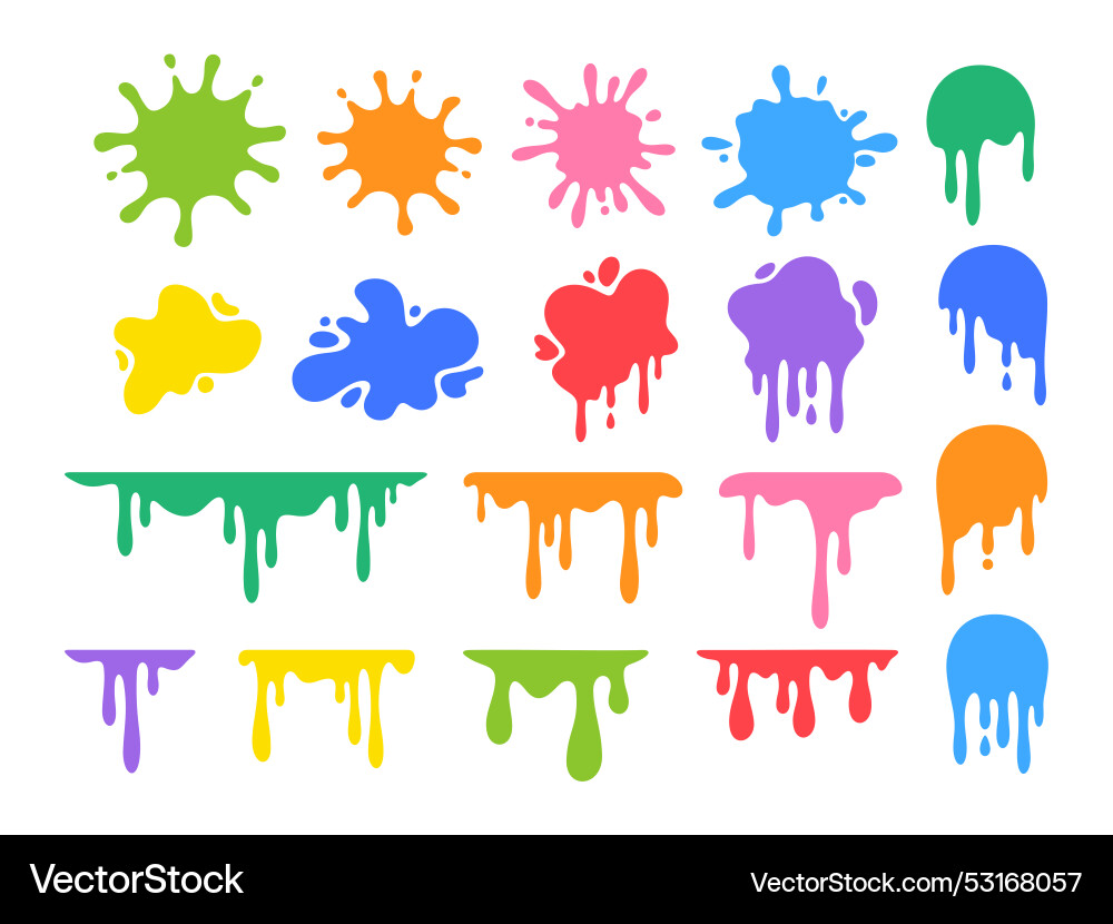 Colorful Paint Splatters Royalty Free Vector Image