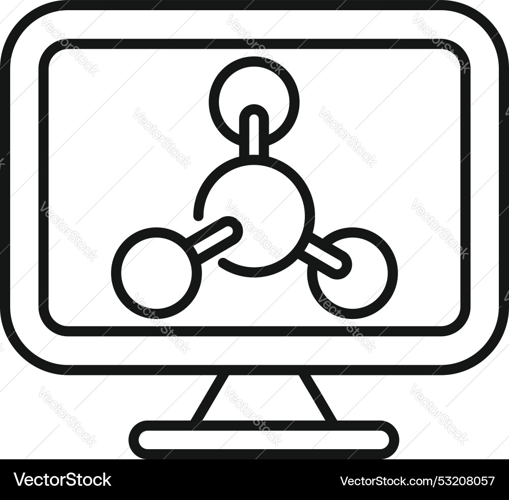 Computer monitor displaying molecular structure Vector Image Computer monitor displaying molecular structure Vector Image