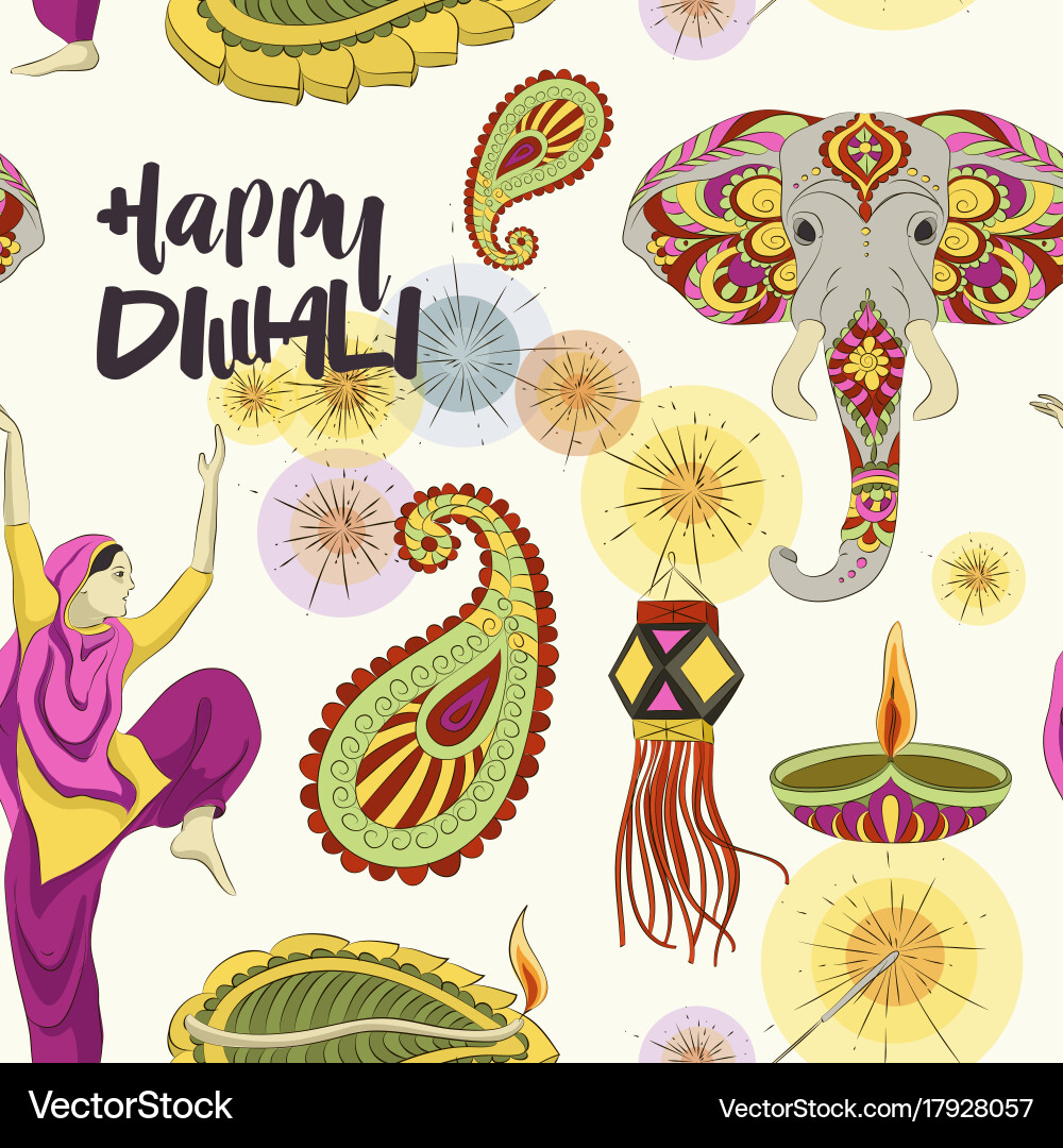 Diwali set pattern Royalty Free Vector Image - VectorStock
