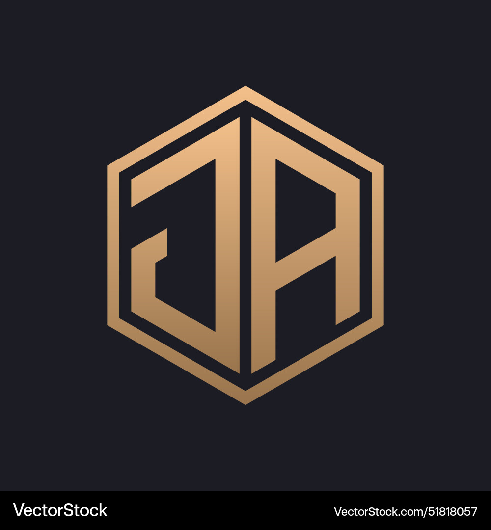 Elegant hexagon letter ja logo design initial Vector Image