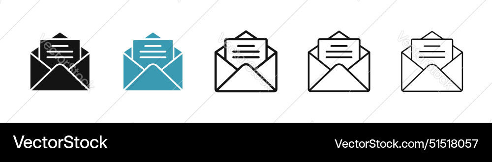Envelope open icon Royalty Free Vector Image - VectorStock