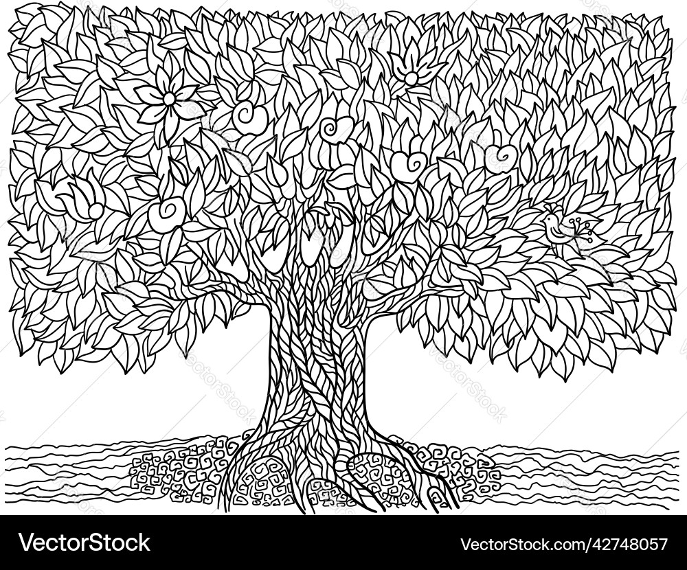 Hand drawn tree isolated sketch symbol Royalty Free Vector