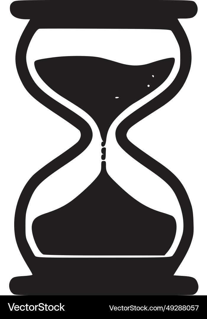 Hourglass - black and white Royalty Free Vector Image
