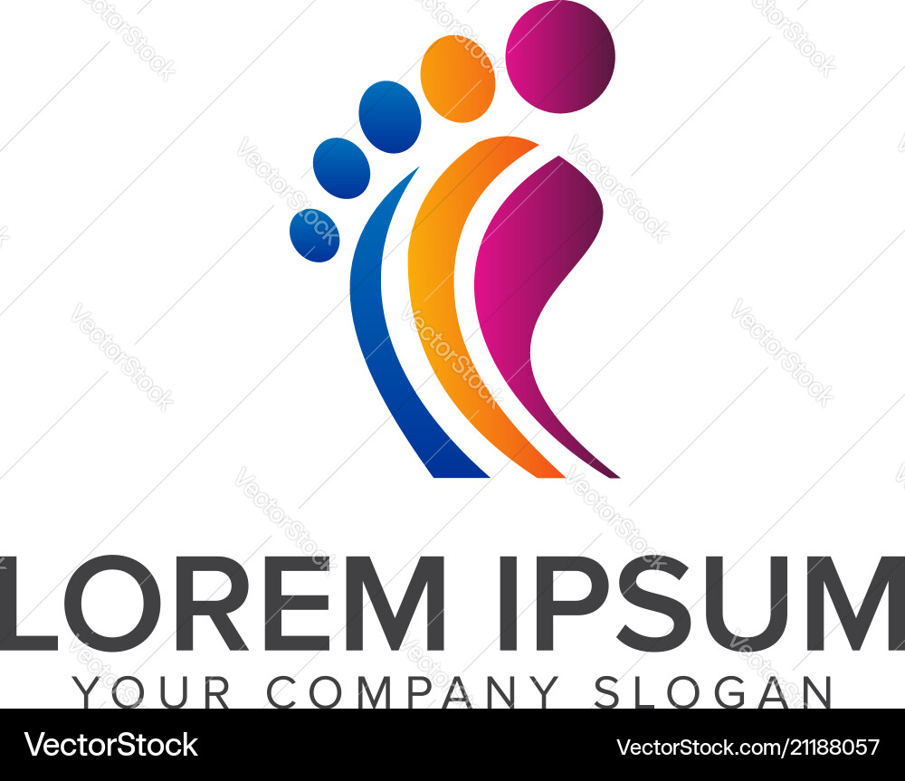 Leg people logo design concept template Royalty Free Vector