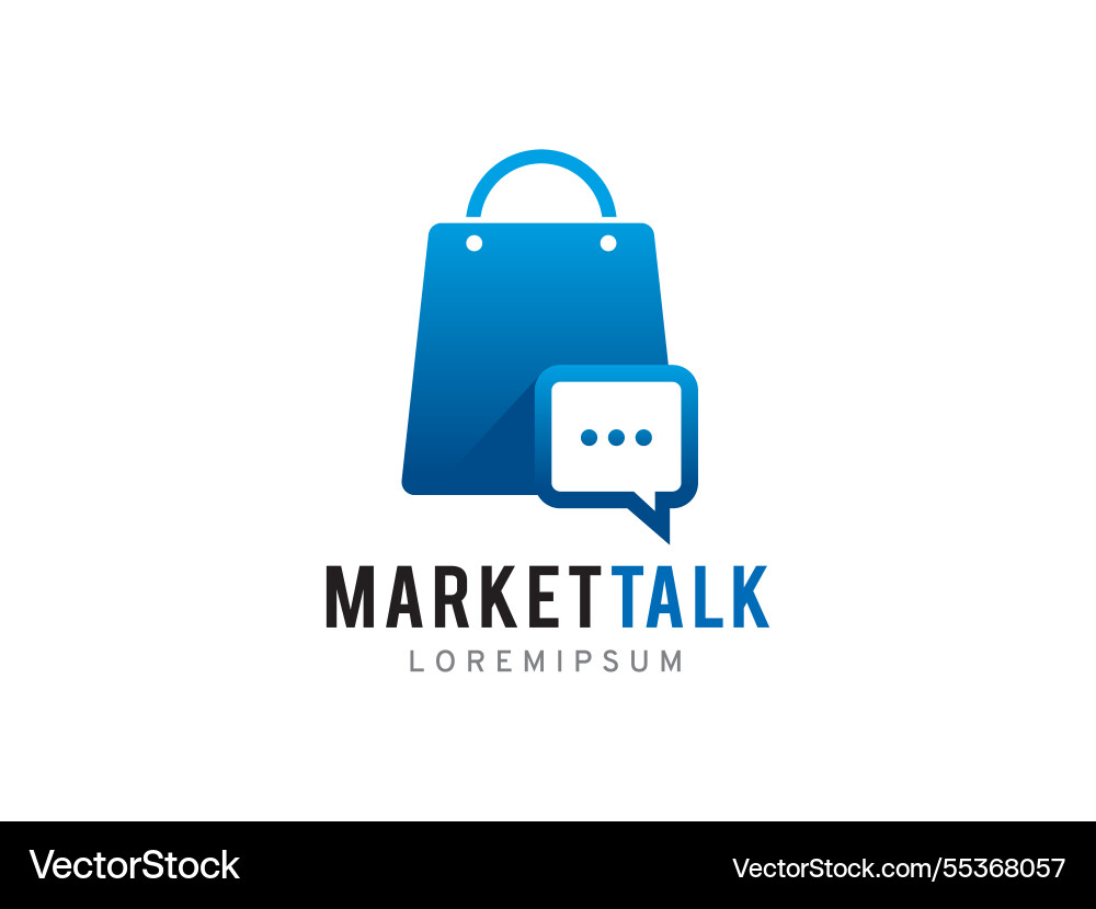 Market talk logo symbol or icon template Vector Image