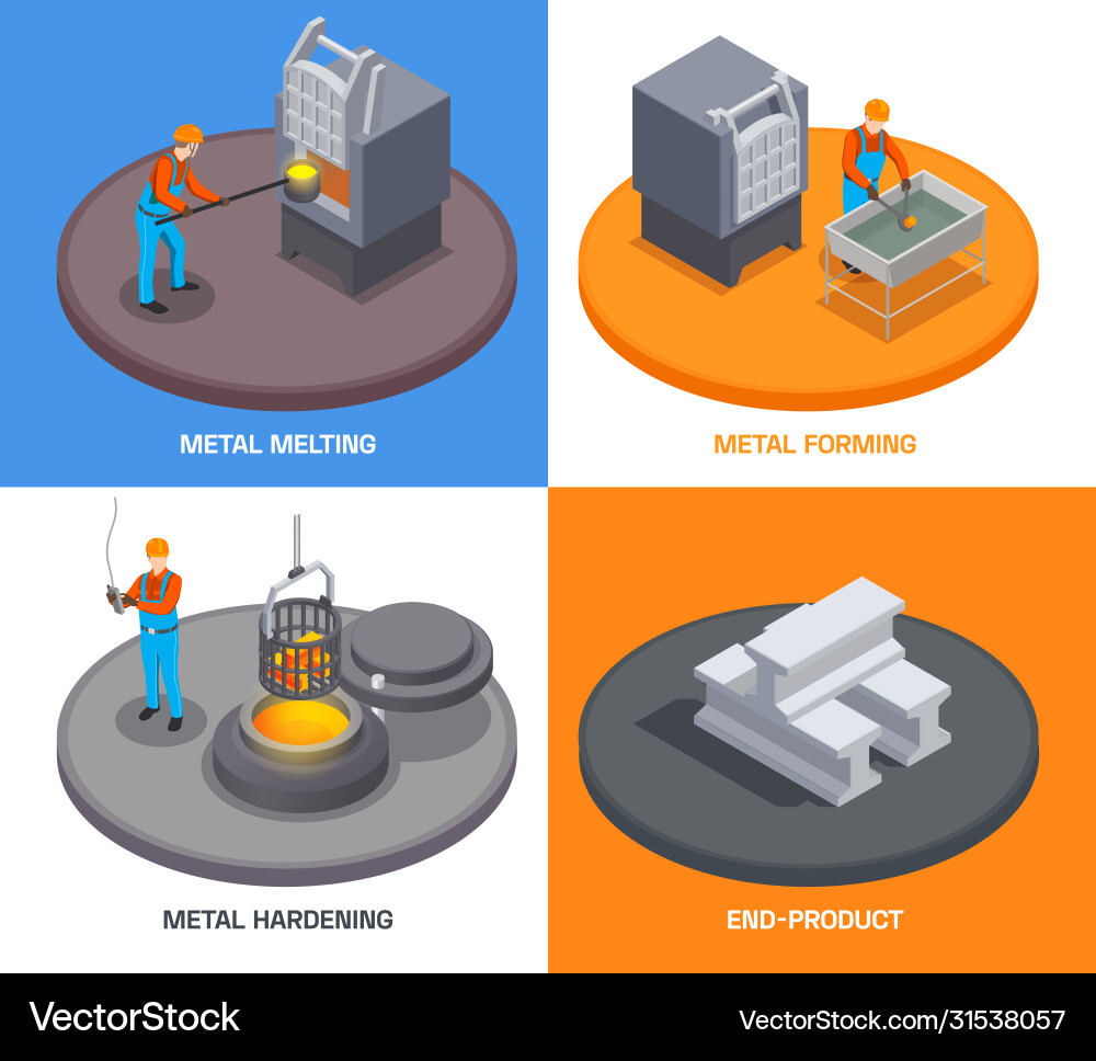 Metallurgische Gießerei Design Konzept Lizenzfreier Vektor