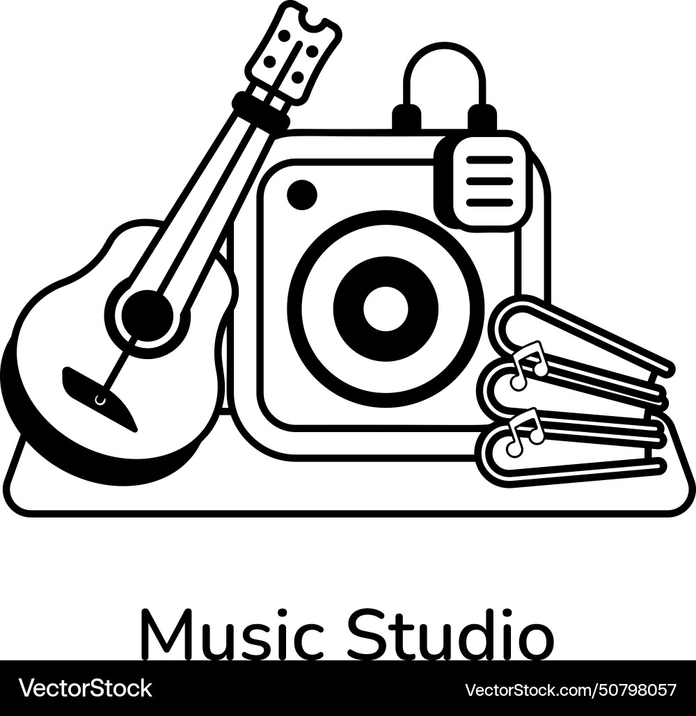 Music studio Royalty Free Vector Image - VectorStock