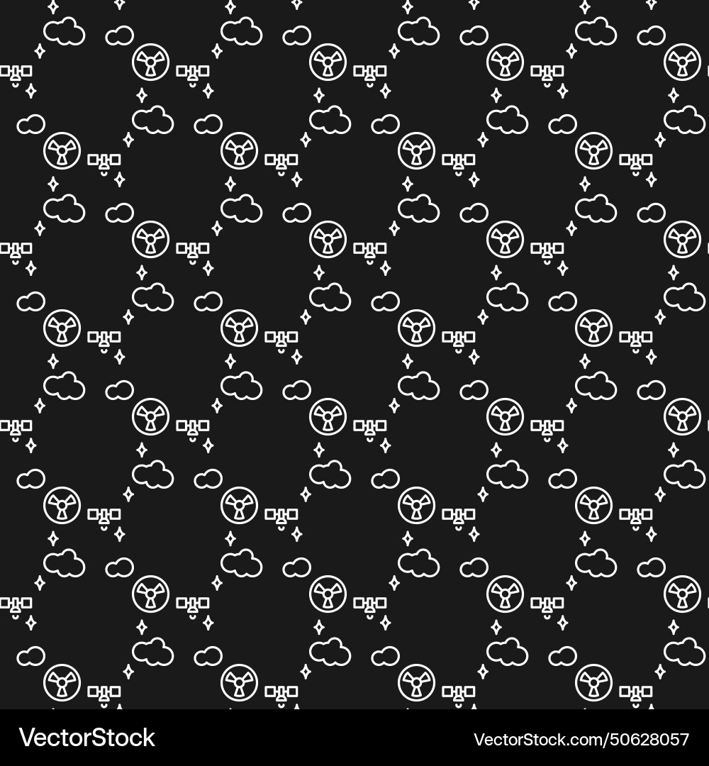 Space-based nuclear weapons and clouds linear Vector Image