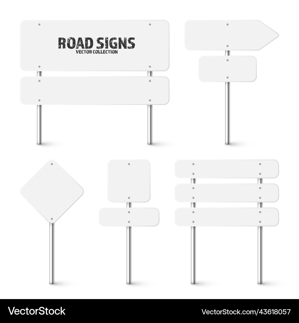Various road traffic signs highway signboard Vector Image